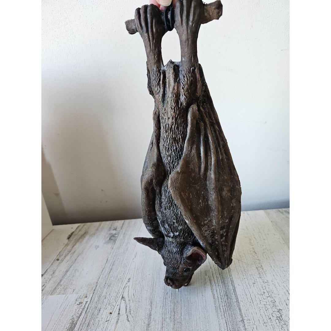 Vintage Rubber Life-size Bat Halloween Prop Hanging Realistic Scary ...