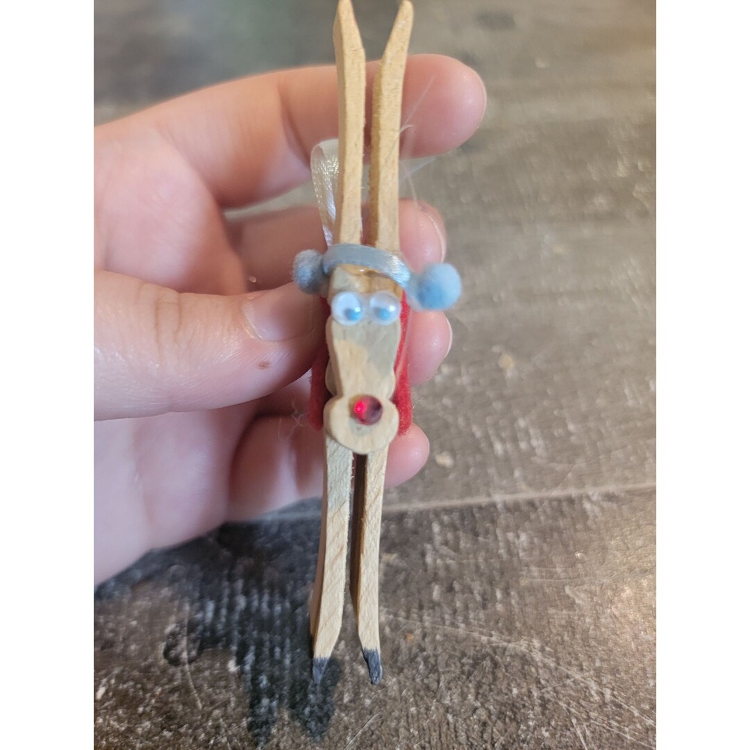 Reindeer Rudolph Clothespin Ornament Xmas Decor - Etsy