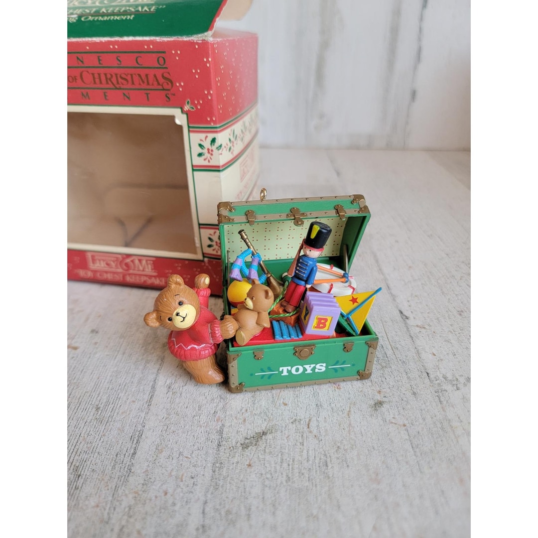 Enesco Toy Chest Keepsake Vintage Ornament Xmas Teddy Bear Unique - Etsy