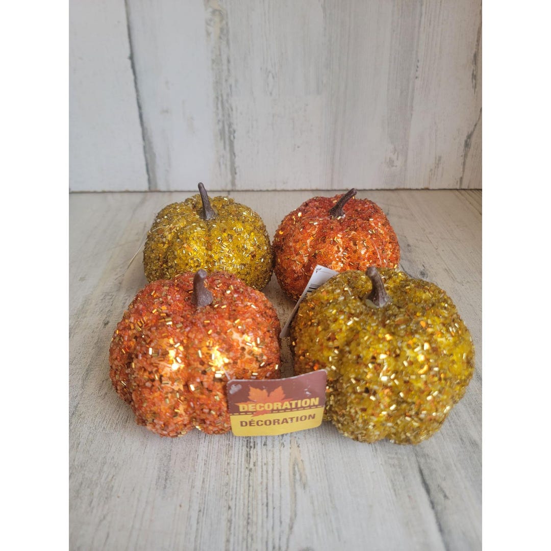 Sparkle Glitter Pumpkin Fall Mini Home Decor Set - Etsy