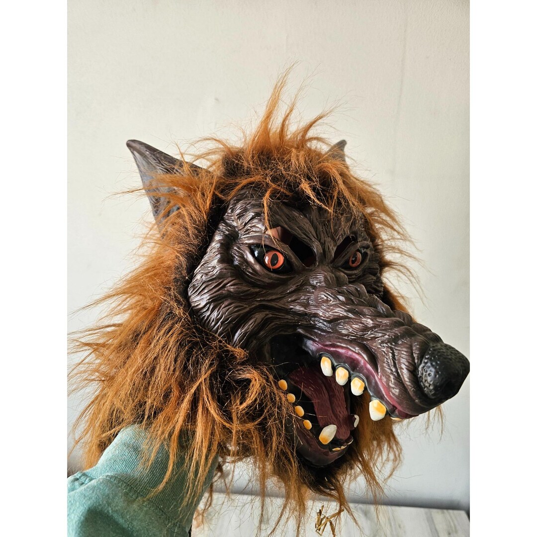 Vintage Werewolf Snarling Realistic Mask Rubber Latex Costume Halloween ...