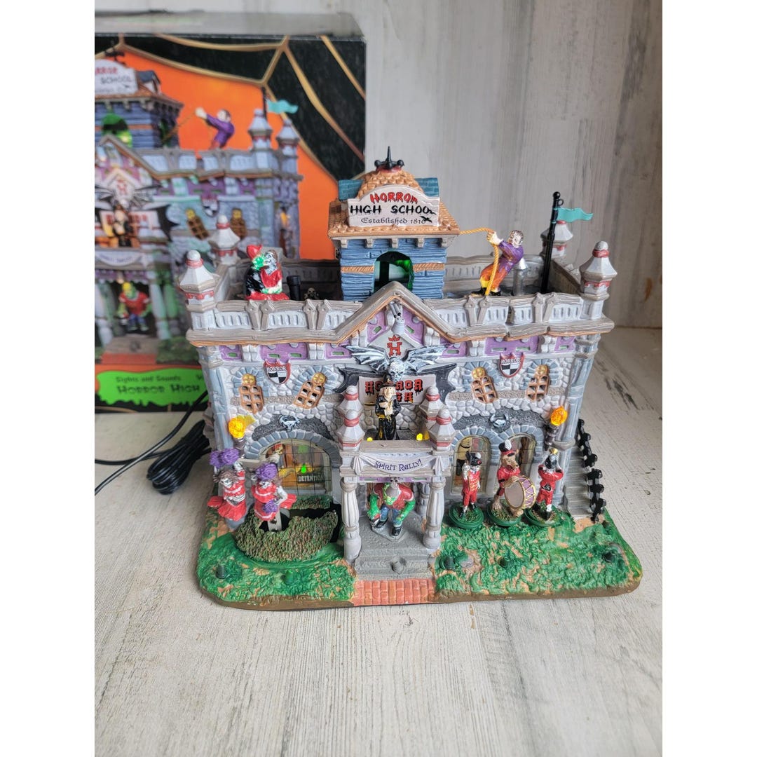 Lemax NEW Horror High School Spooky Town Halloween Village - Etsy