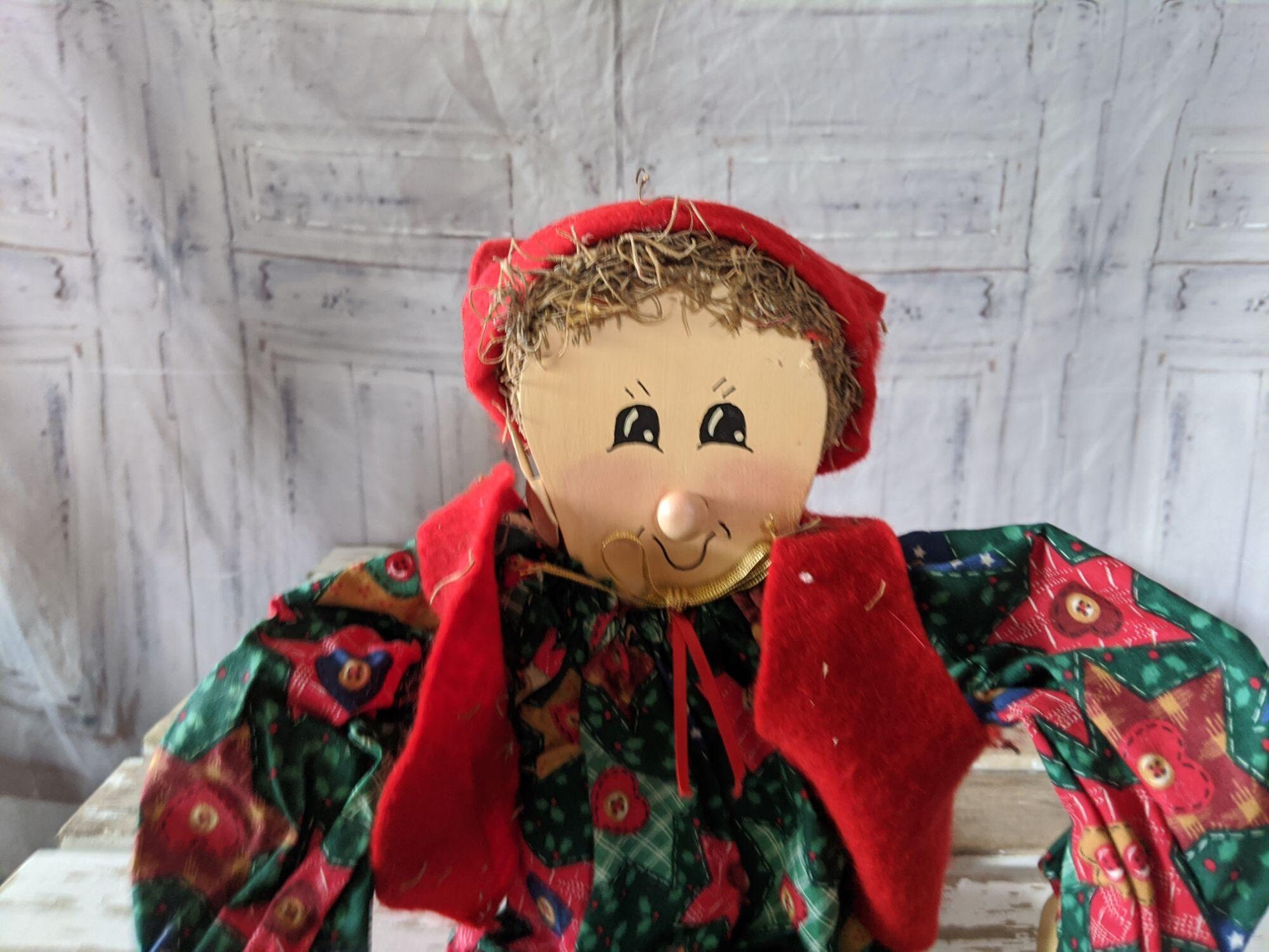 Wooden Joker Jester Elf Sitting Xmas Decor Craft Art | Etsy