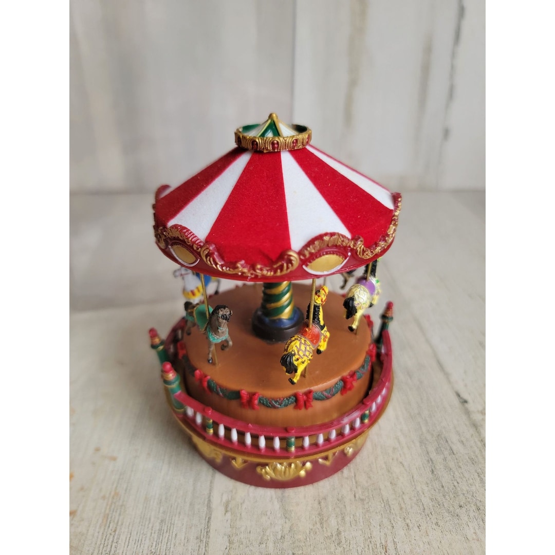 Mr Christmas Mini Wind up Carousel Here Comes Santa Claus - Etsy