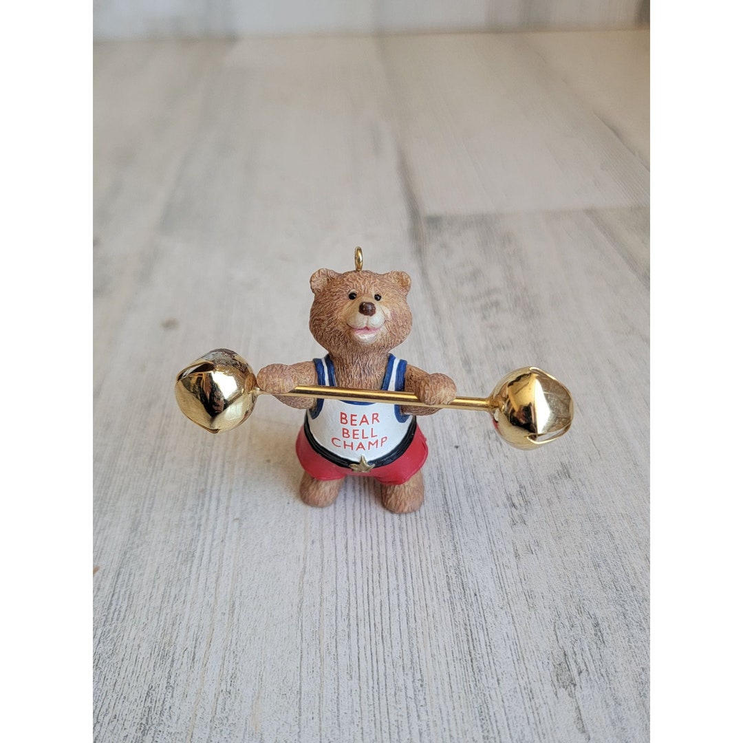 Hallmark Bear Bell Champ 1992 Vintage Ornament Xmas - Etsy