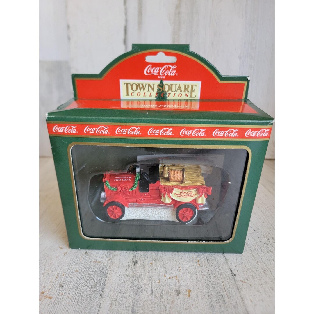 Coca-cola Fire Truck Times Square Village Vintage Accessory Xmas - Etsy