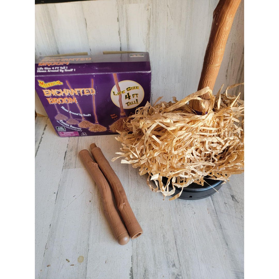 Vintage Enchanted Broom Halloween Animated Prop Home Witch - Etsy