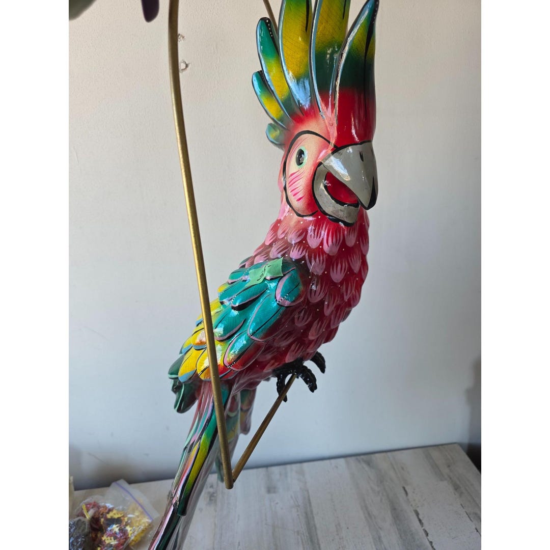 Vintage Macaw 36" Paper Mache Life-size Realistic Colorful Hanging Huge ...