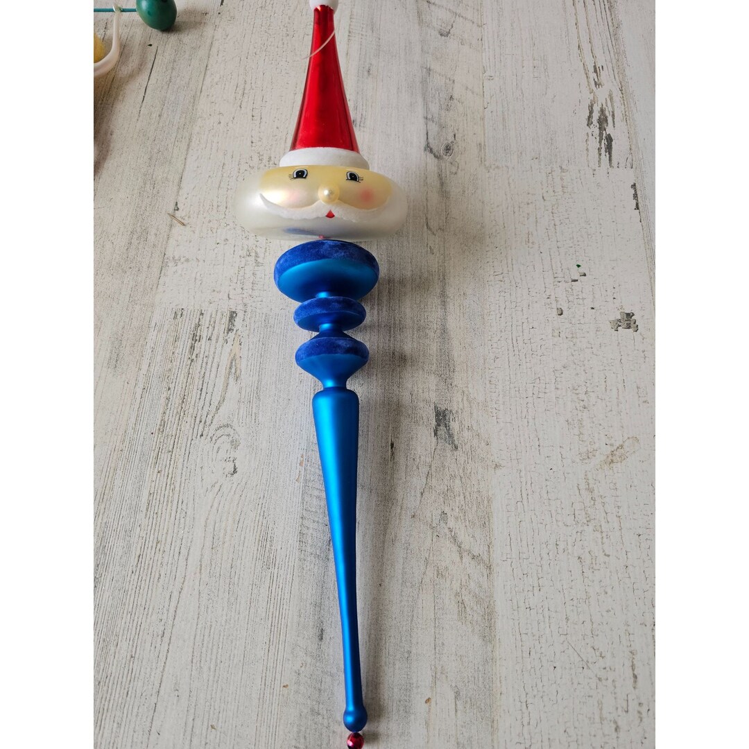 Vintage Santa Jointed Glass Carlini? Radko? Large Ornament Glass Xmas ...