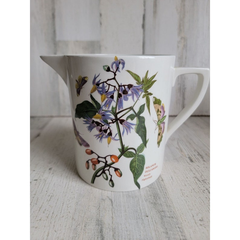 Portmeirion Woody Nightshade Flower Pitcher Collectible Bug Butterfly ...