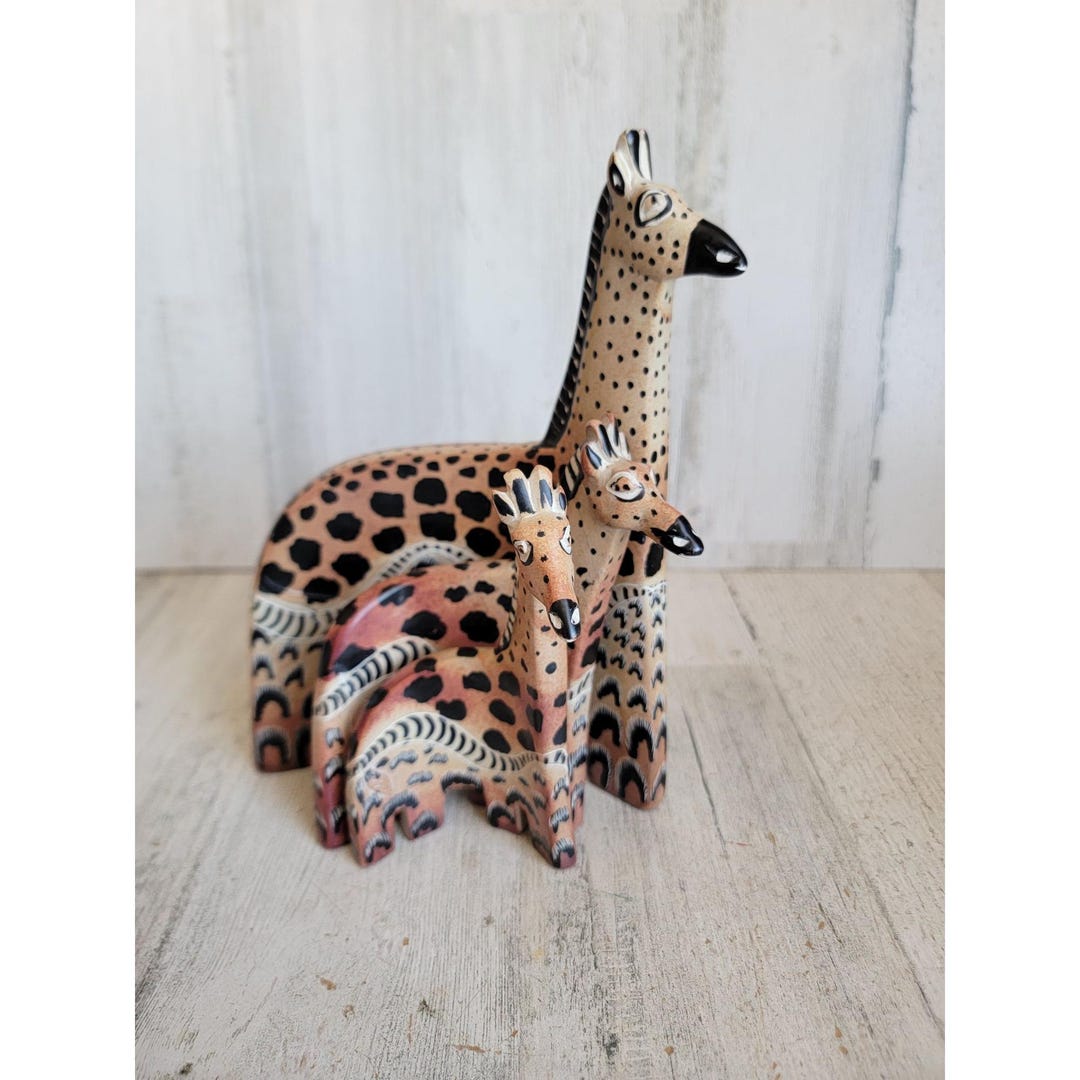 Nesting African Soapstone Giraffe Vintage Zoo Animals Set Mama Baby - Etsy