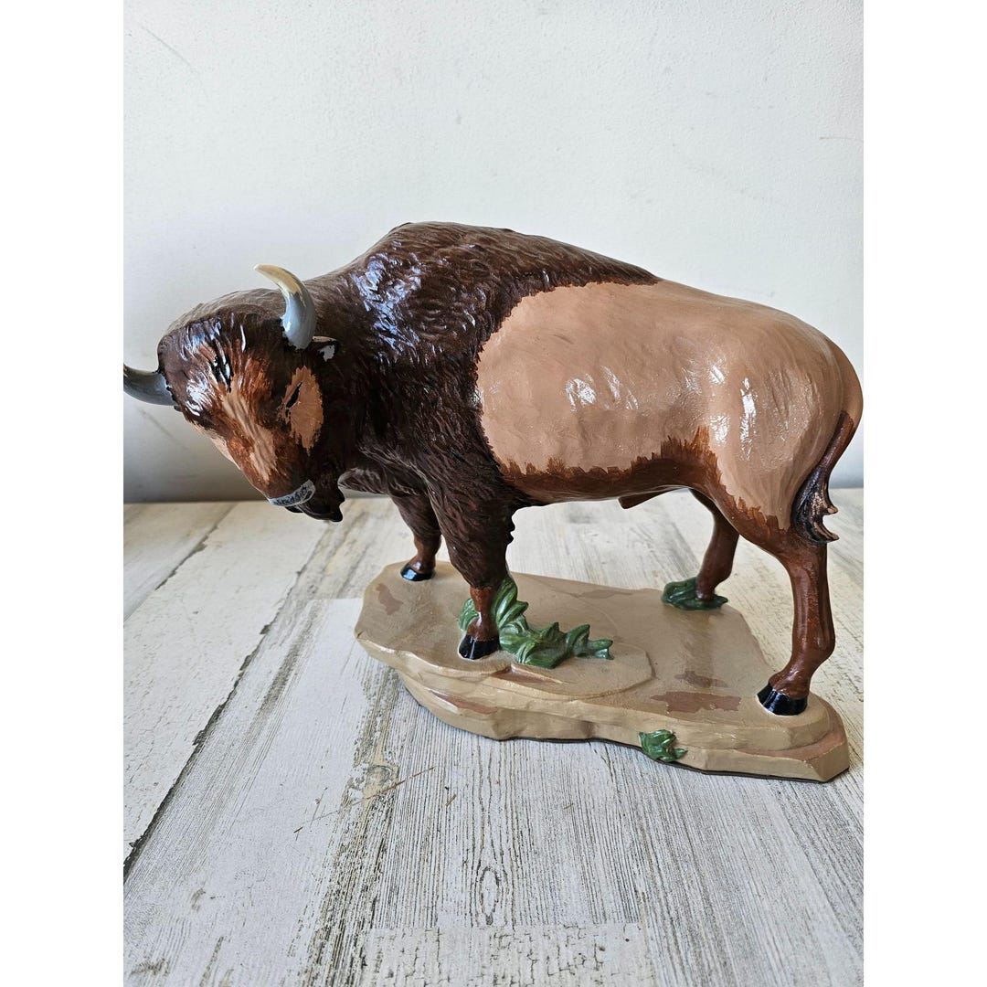 Vintage Ceramic Buffalo Bison Statue Figurine Unique Large - Etsy
