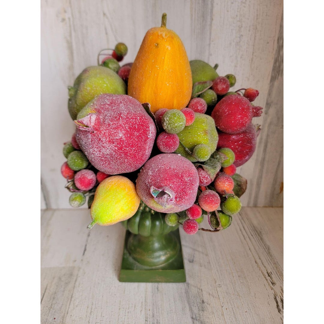 Vintage Style Fruit Stand Topiary Sugared Xmas Home Decor Apple - Etsy