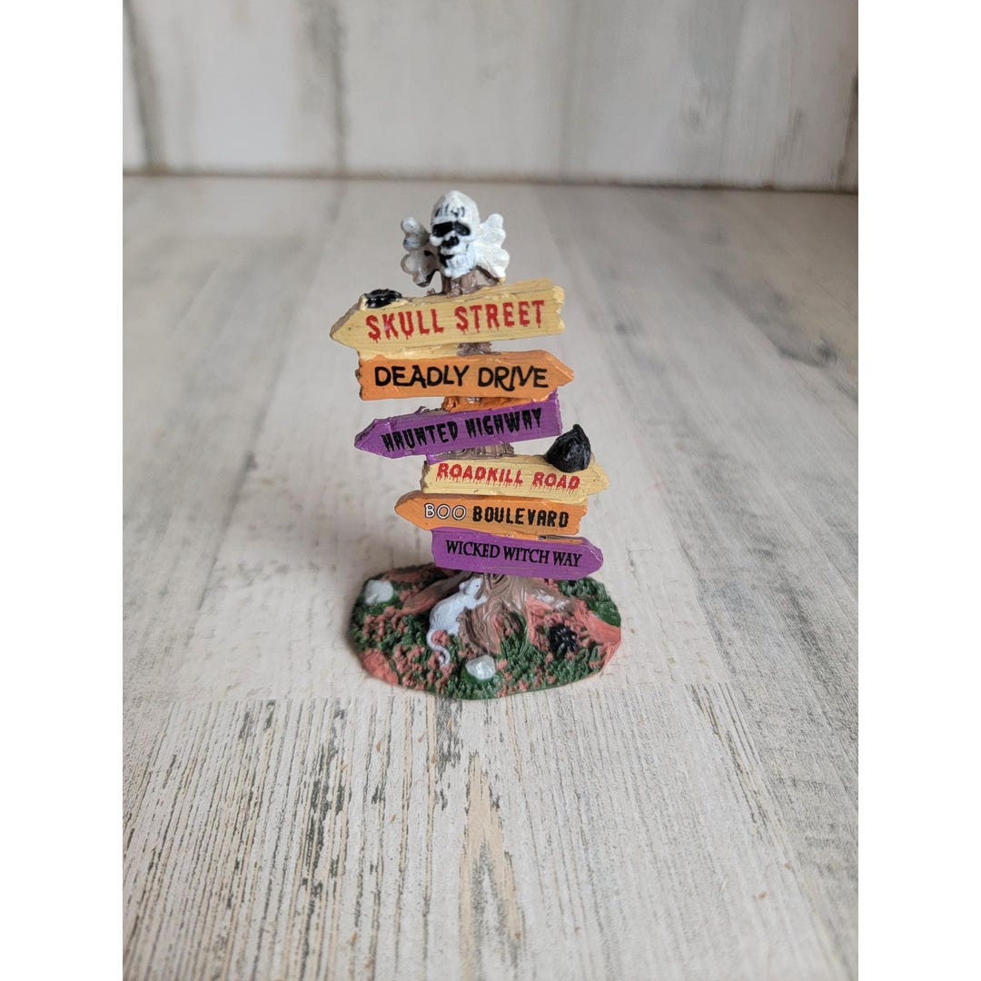 Lemax Scary Road Signs Halloween Spooky Town Village Accessory - Etsy