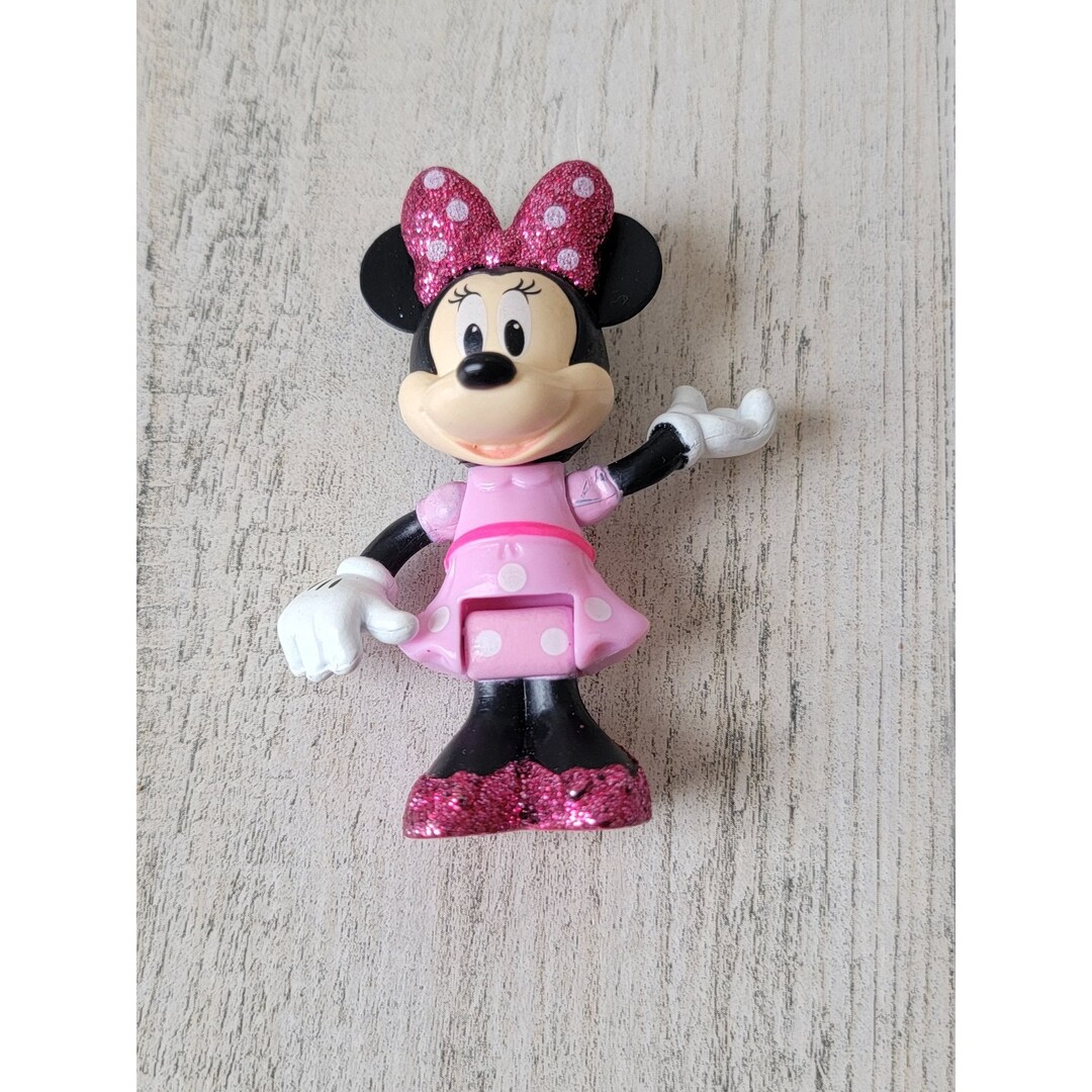 Glitter Pink Minnie Mouse Jointed Doll Toy Figure - Etsy