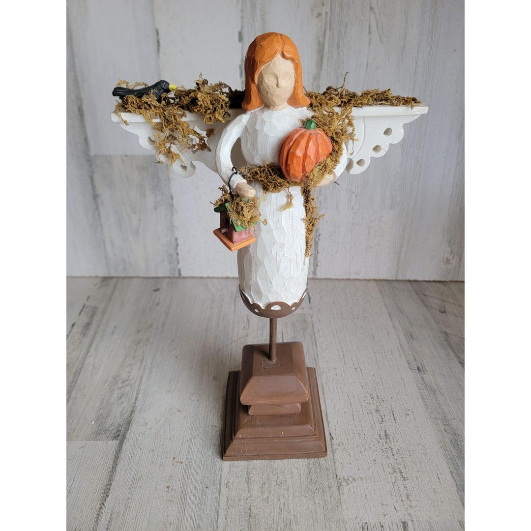 Folkart Angel Cherub Pumpkin Religious Fall Decor - Etsy