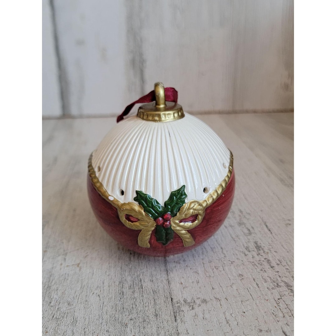 Fitz Floyd 1989 Fragrance Ball Ceramic Ornament Xmas Mistletoe - Etsy