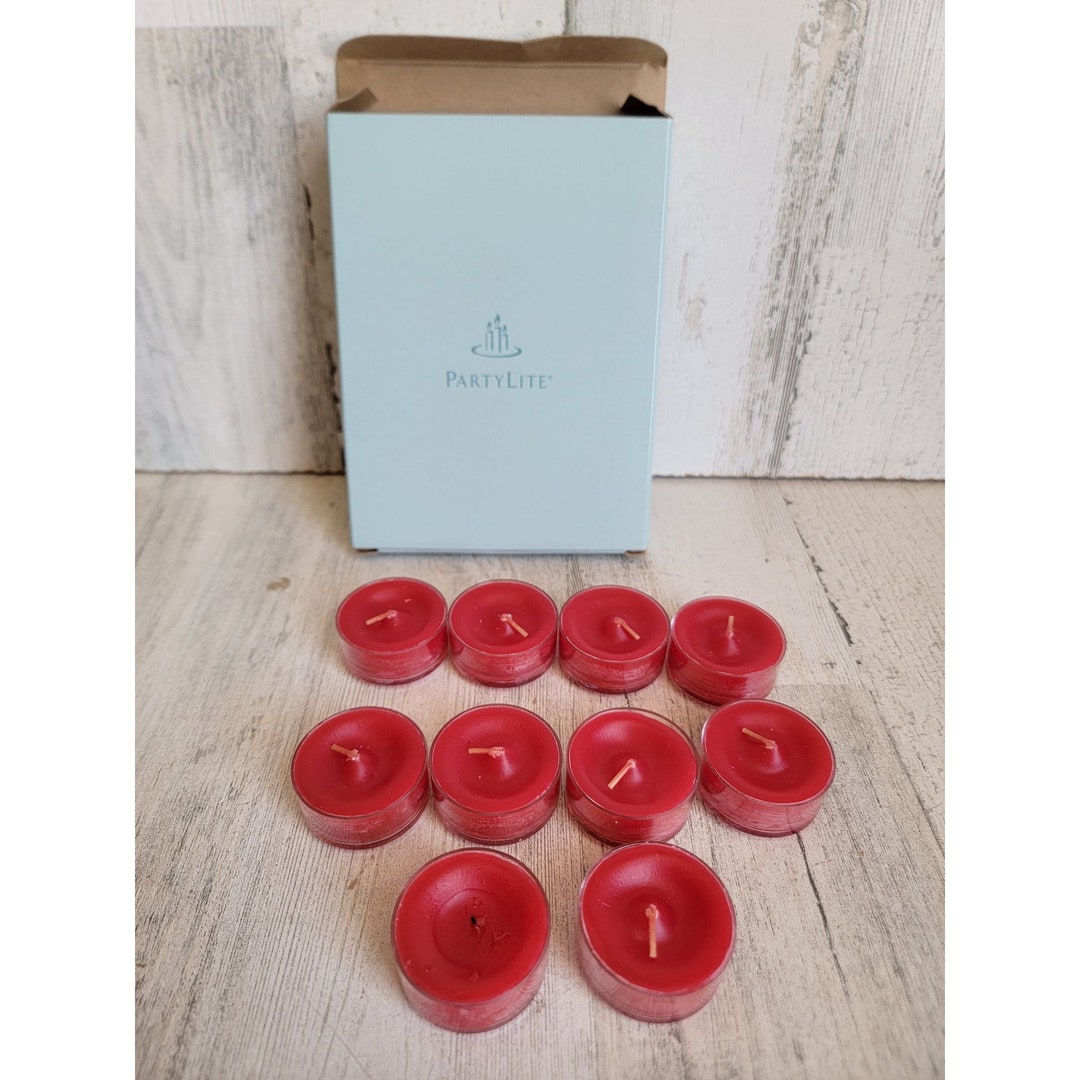 Partylite Cinnamon Bayberry Tea Light Red Candle Set - Etsy