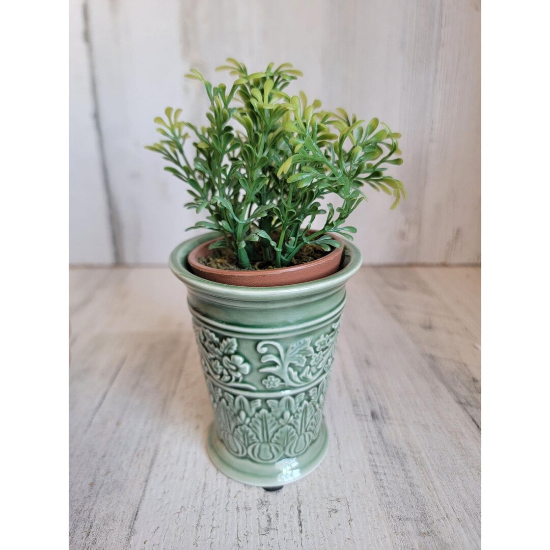 Mini Green Flower Pot Synthetic Plant Home Decor Unique Office - Etsy