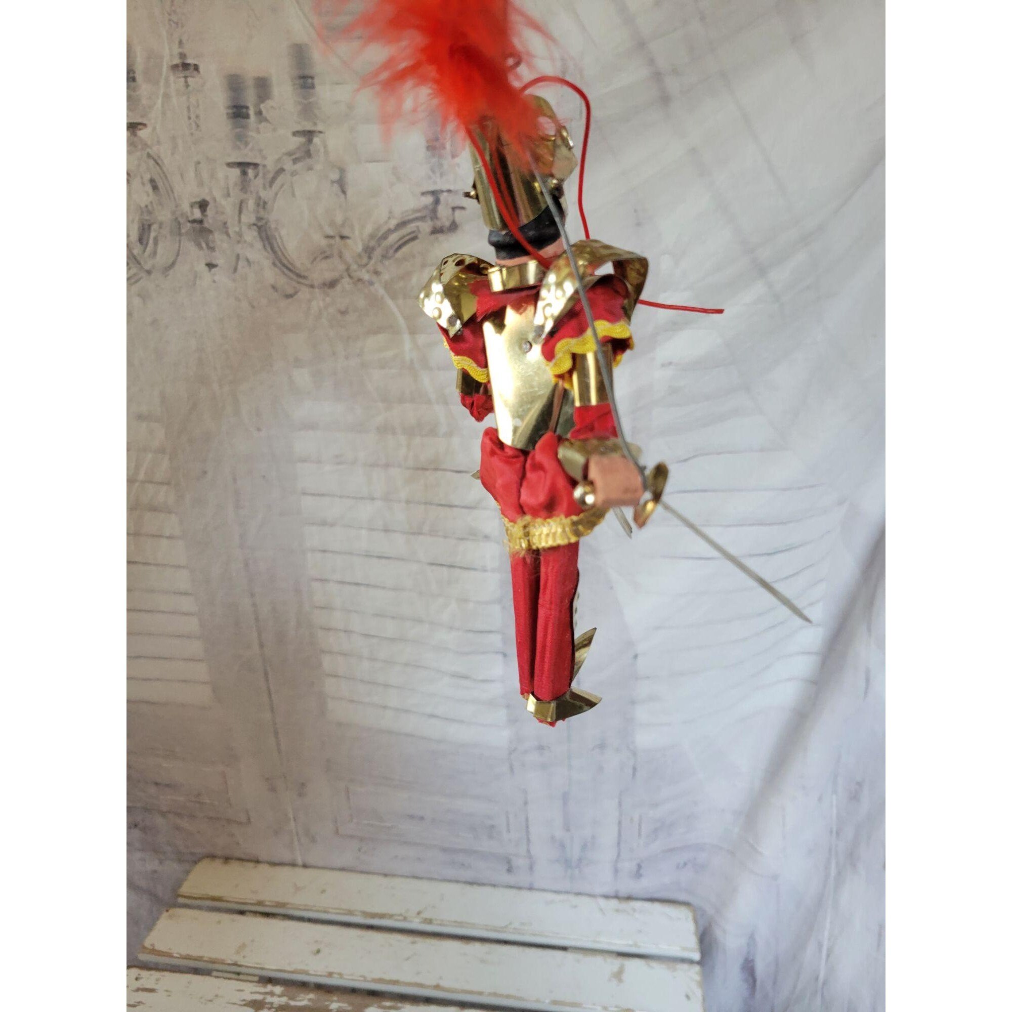 Vintage Sicilian Marionette Rod Knight Soldier Puppet Ornament - Etsy