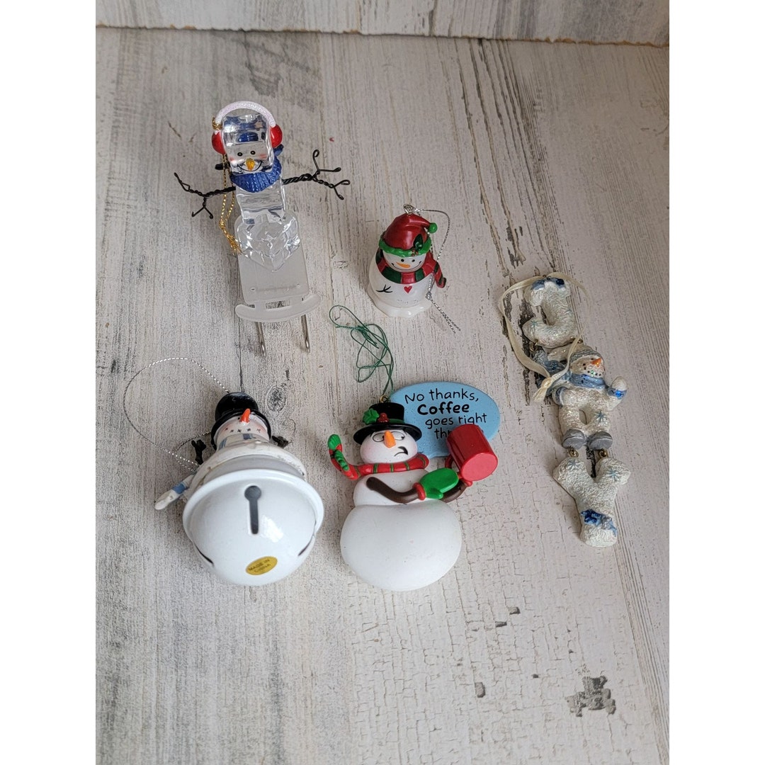 Snowman Ice Cube Sleigh Bell Variety Joy Ornament Xmas Set - Etsy