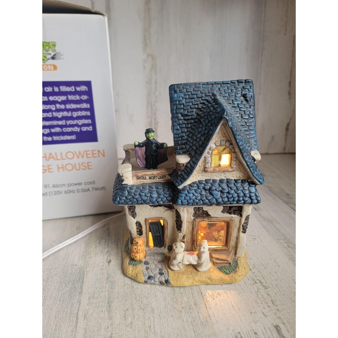 Spookyside Estates Ghoul Mortuary Vintage Ceramic Light up Decor ...