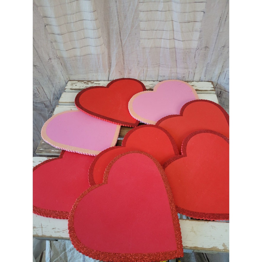 Foam Pink Red Heart Craft Valentine's Day Home Decor Kitchen - Etsy