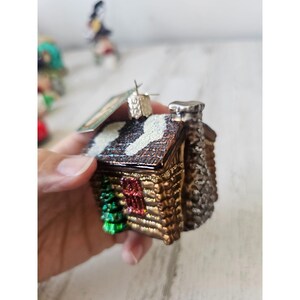 Old World OWC Log Cabin House Building Glass Xmas Tree - Etsy