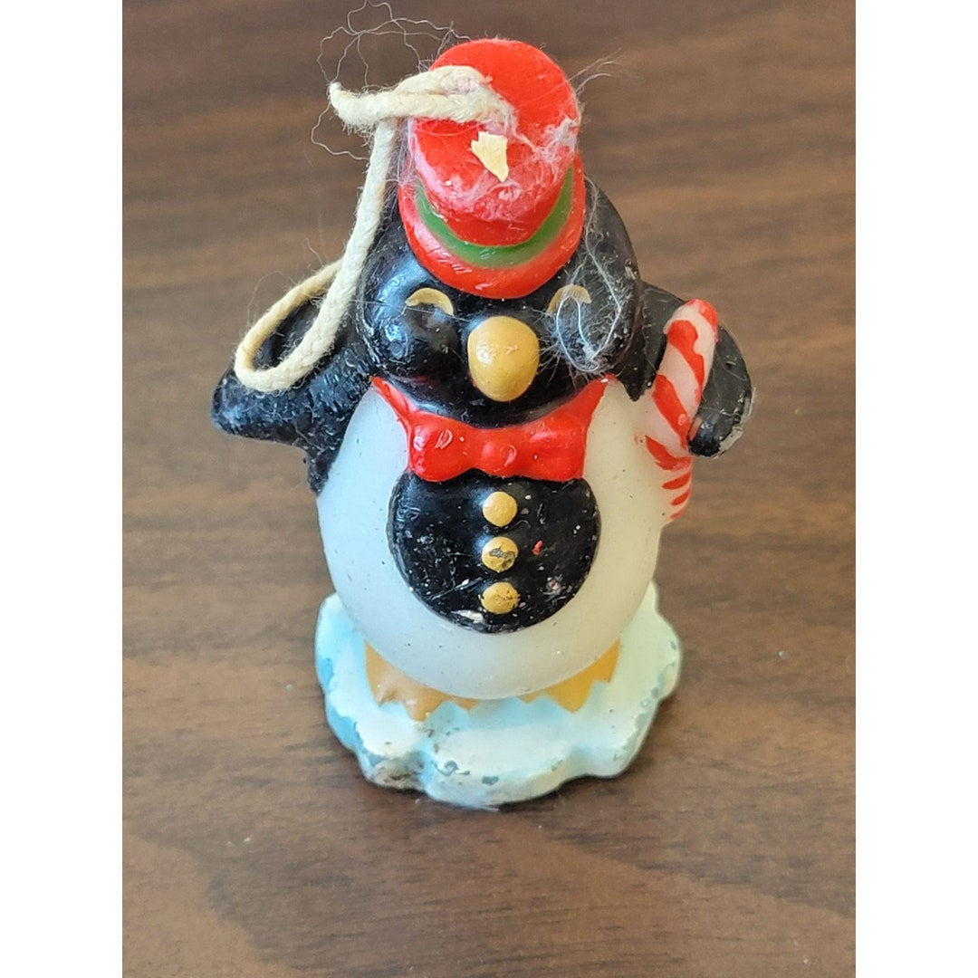 Vintage Emperor Penguin Candle Xmas Candy Cane Home Decor - Etsy