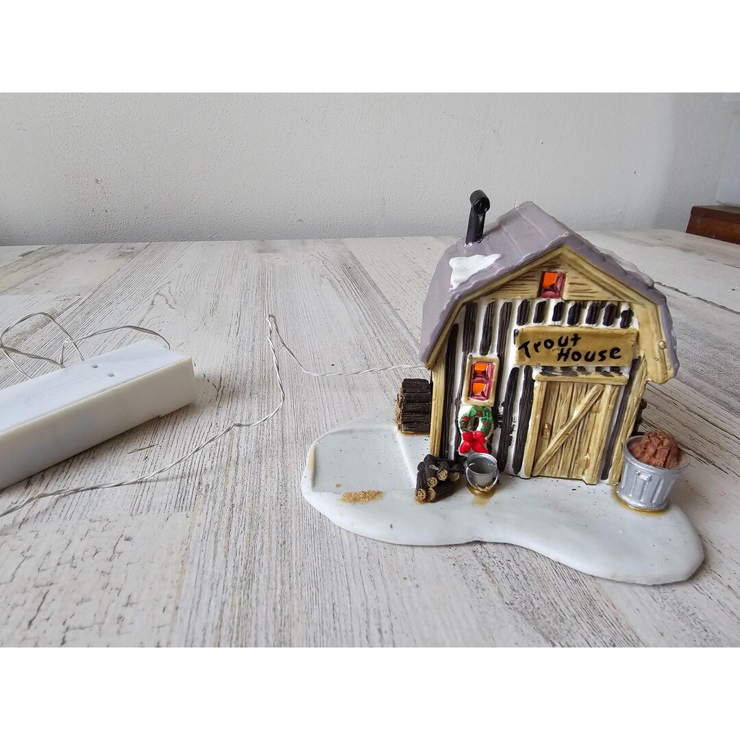 Lemax Vintage Trout House Light up Barn Xmas Decor as is 2001 - Etsy