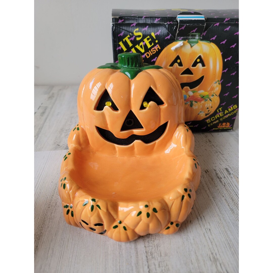 NCE Its Alive! Candy Dish AS IS Pumpkin Jack-o Lantern Halloween Home ...