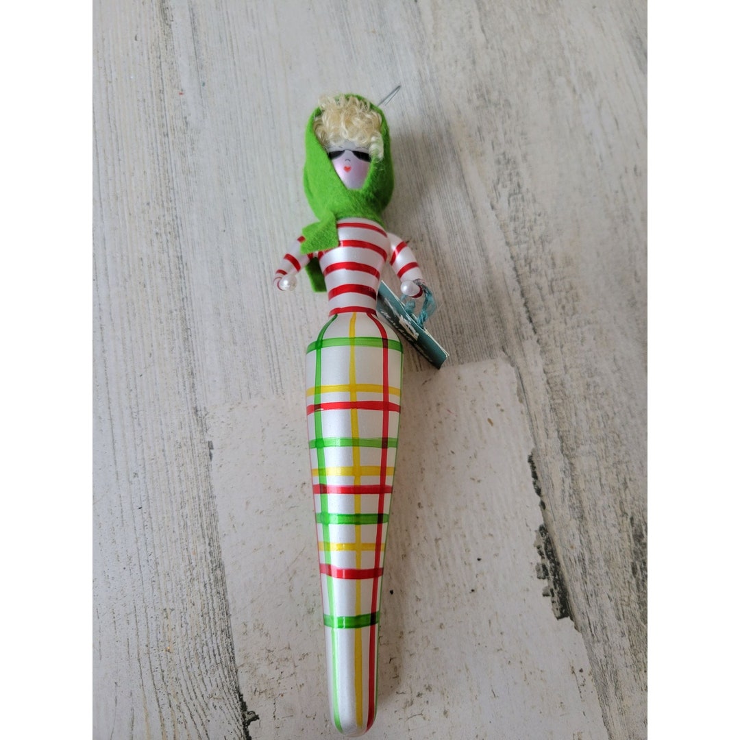 De Carlini Marshall Fields Italian Glass Ornament Lady Shopping Xmas ...