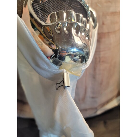 Shiny silver scary Halloween skeleton mask - Gem