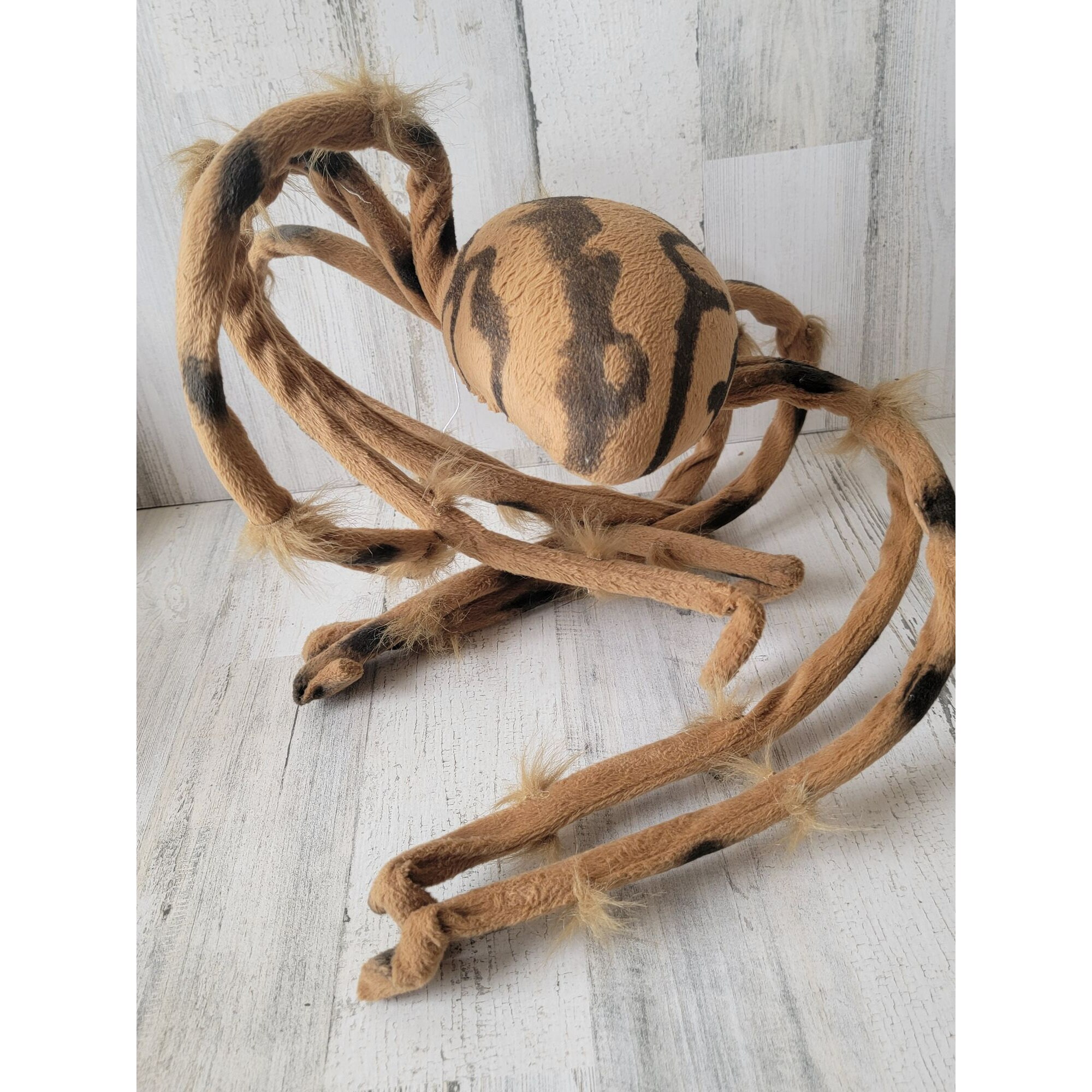 Large Brown Fuzzy Striped Tarantula Prop Scary Halloween Spider - Etsy