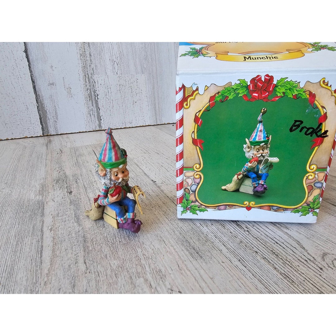 Enesco Munchie Elf North Pole Village Vintage Sandi Zimnicki as Is - Etsy