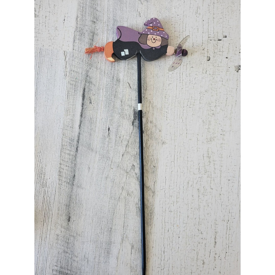 Halloween Witch Airplane AS IS Windmill Lawn Decor Lawn Stake - Etsy