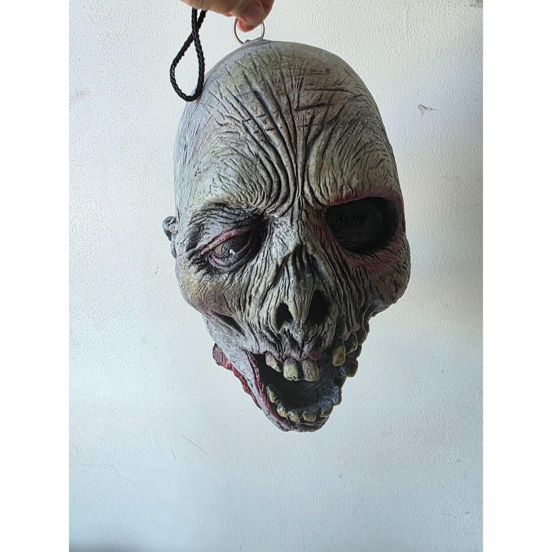 Vintage Zombie Head Beheaded Hanging Halloween Prop Life Like Life-size ...