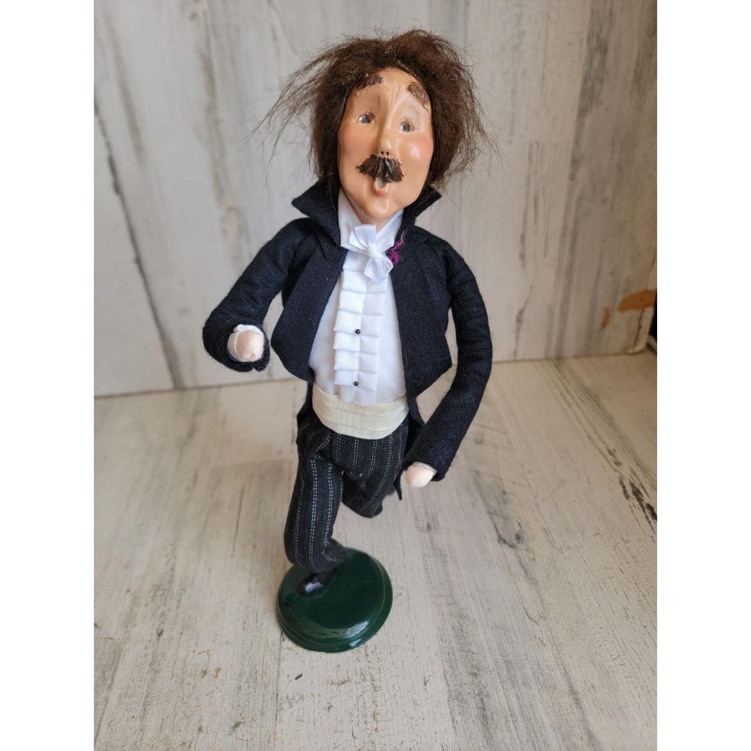 Byers Choice Victorian Butler Dance Mustache Man Caroler Xmas Vintage ...