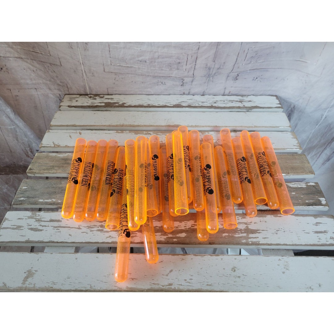Halloween Test Tube Shot Glass Party Orange Sparkle Set of 27 Holiday ...