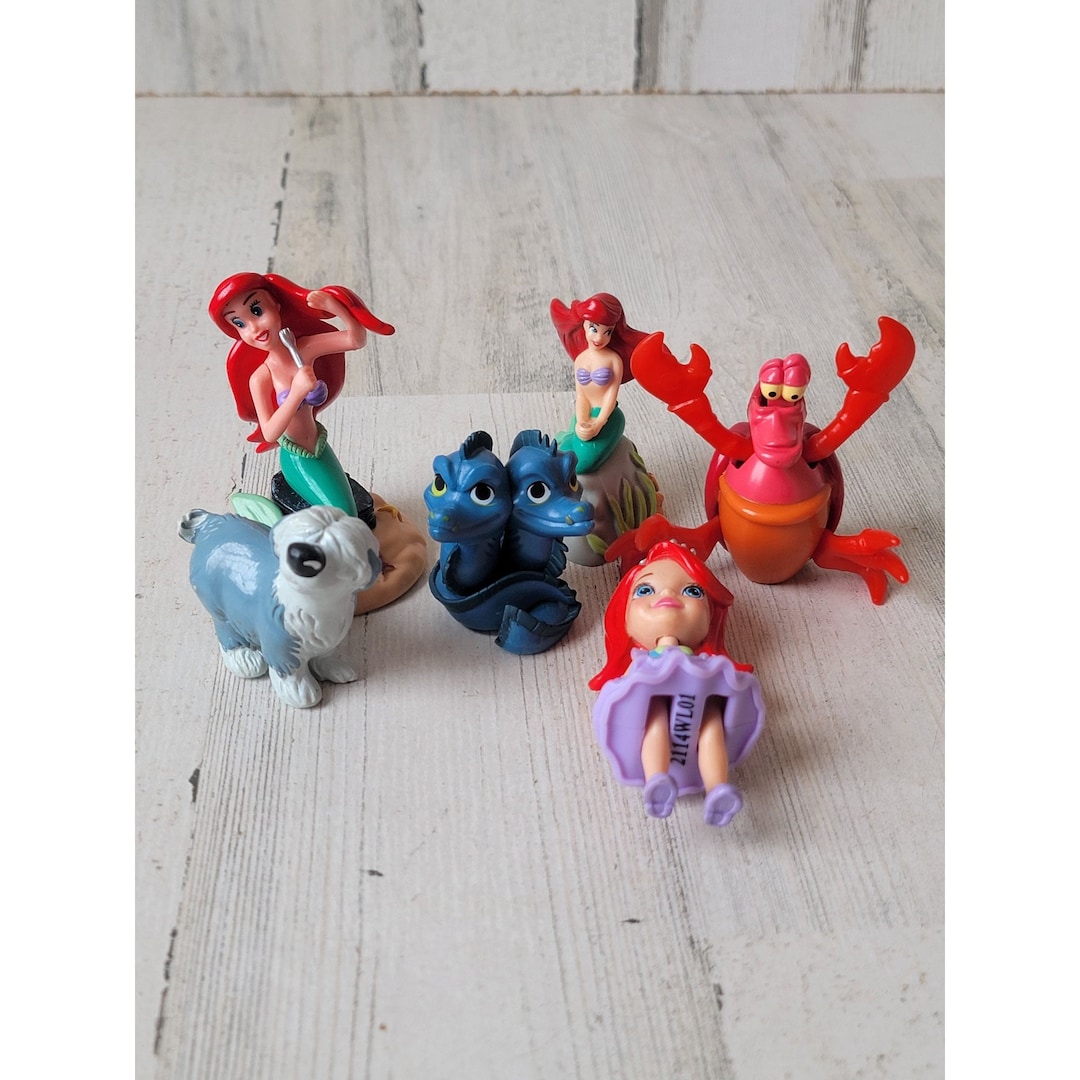 Little Mermaid Playset Max Dog Ariel Sebastian Crab Eel Evil Toy Firgue ...