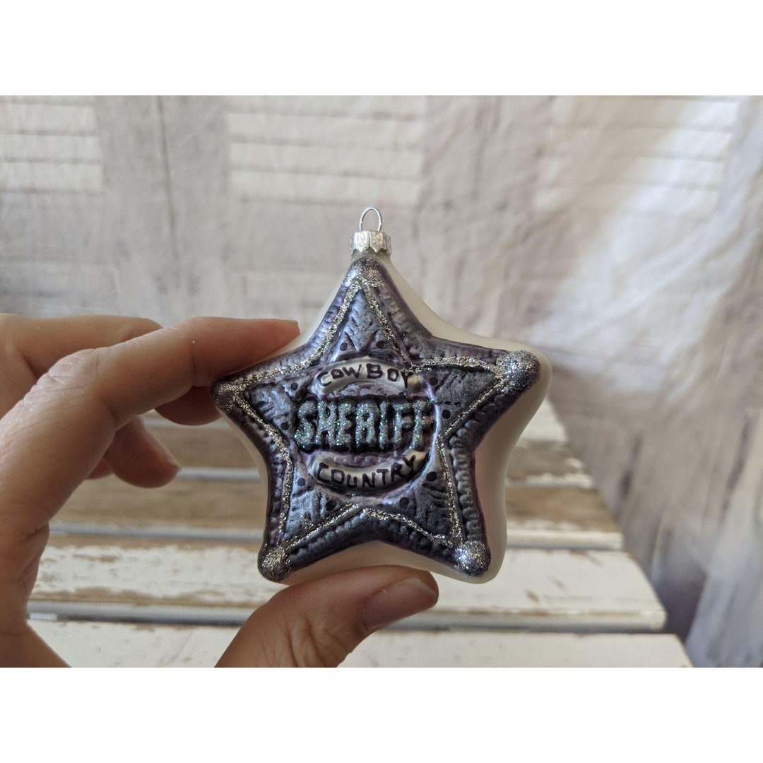 Sheriff Police Glass Ornament Xmas Holiday Cowboy Country Tree - Etsy