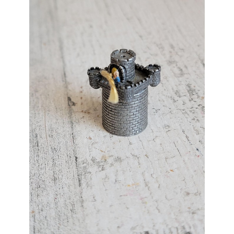Vintage Rapunzel Metal Miniature Long Hair Figure Castle Decor Unique ...
