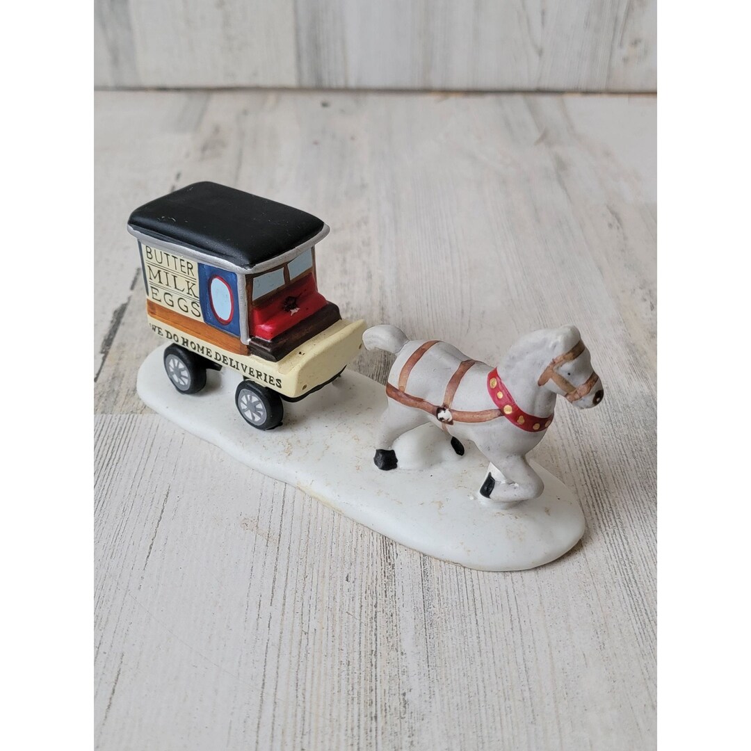 Lemax Milk Wagon Village Accessory Butter Eggs Xmas Village Accessory ...