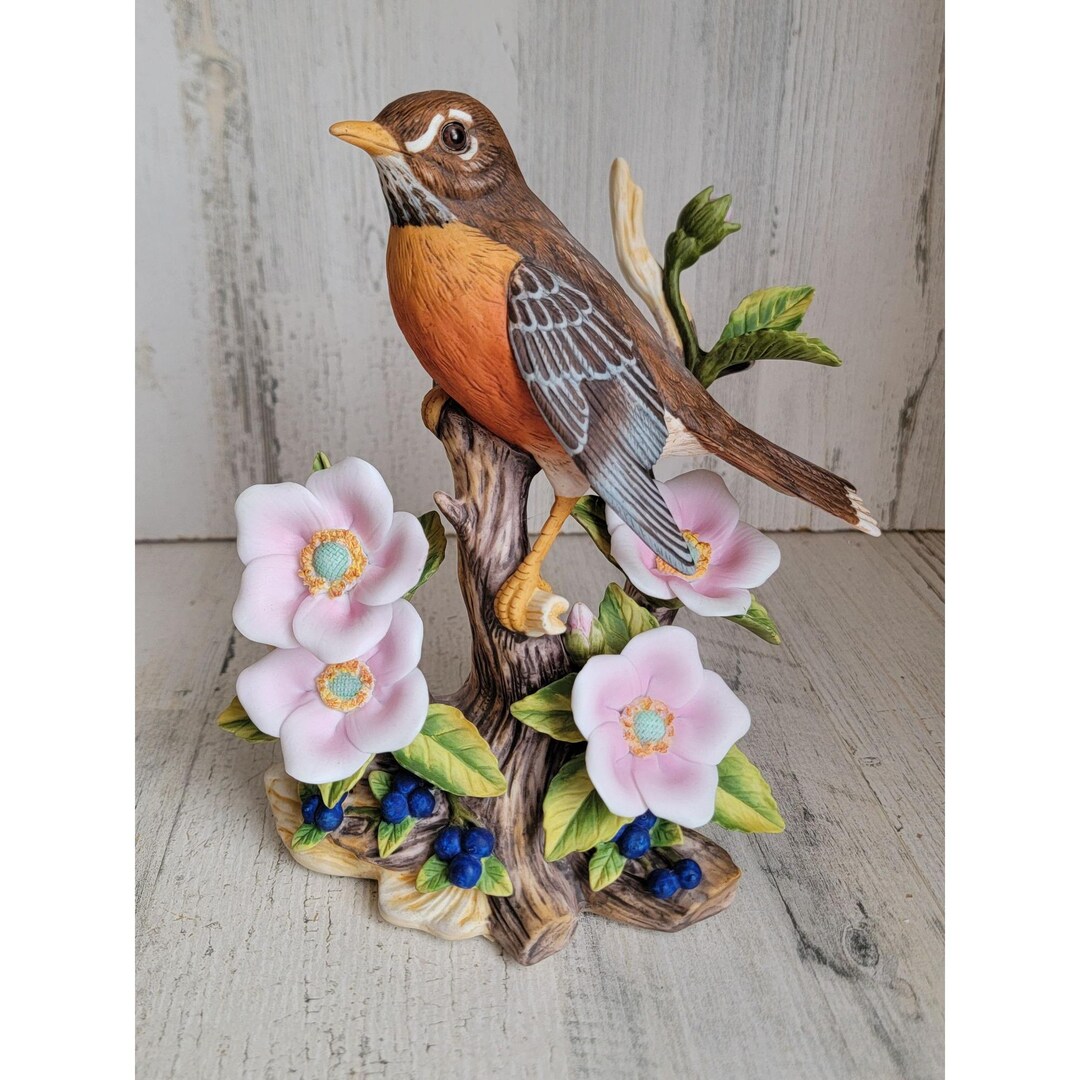 Andrea by Sadek Robin Vintage 9743 Bird Flower Branch Decor Figure - Etsy