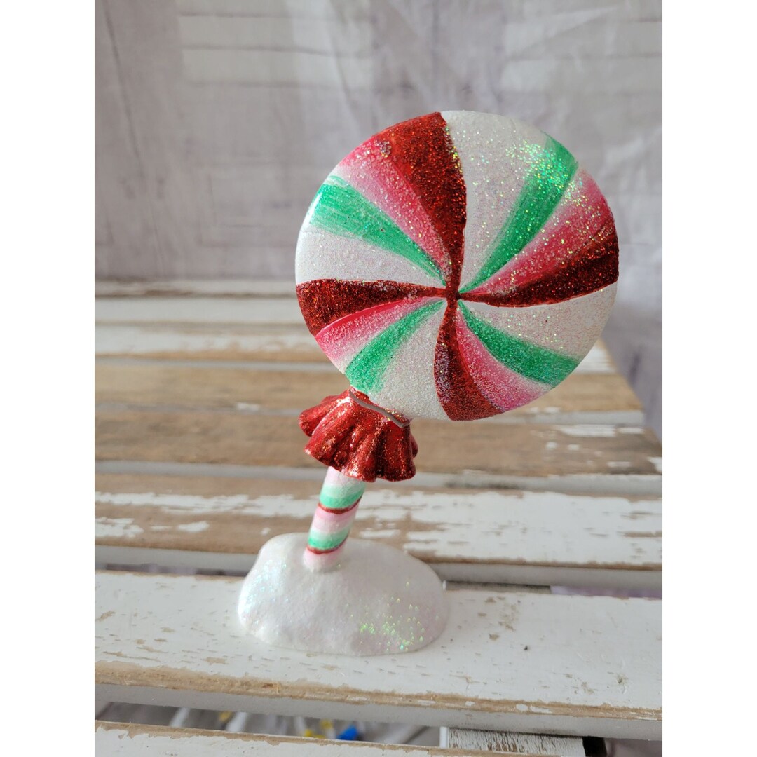 Candy Cane Gingerbread Large Home Xmas Decor as is Sparkle Glitter - Etsy