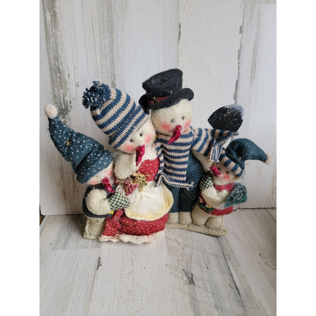 Mother Brown's Snowman Family Fall Figure Home Decor Glitter - Etsy