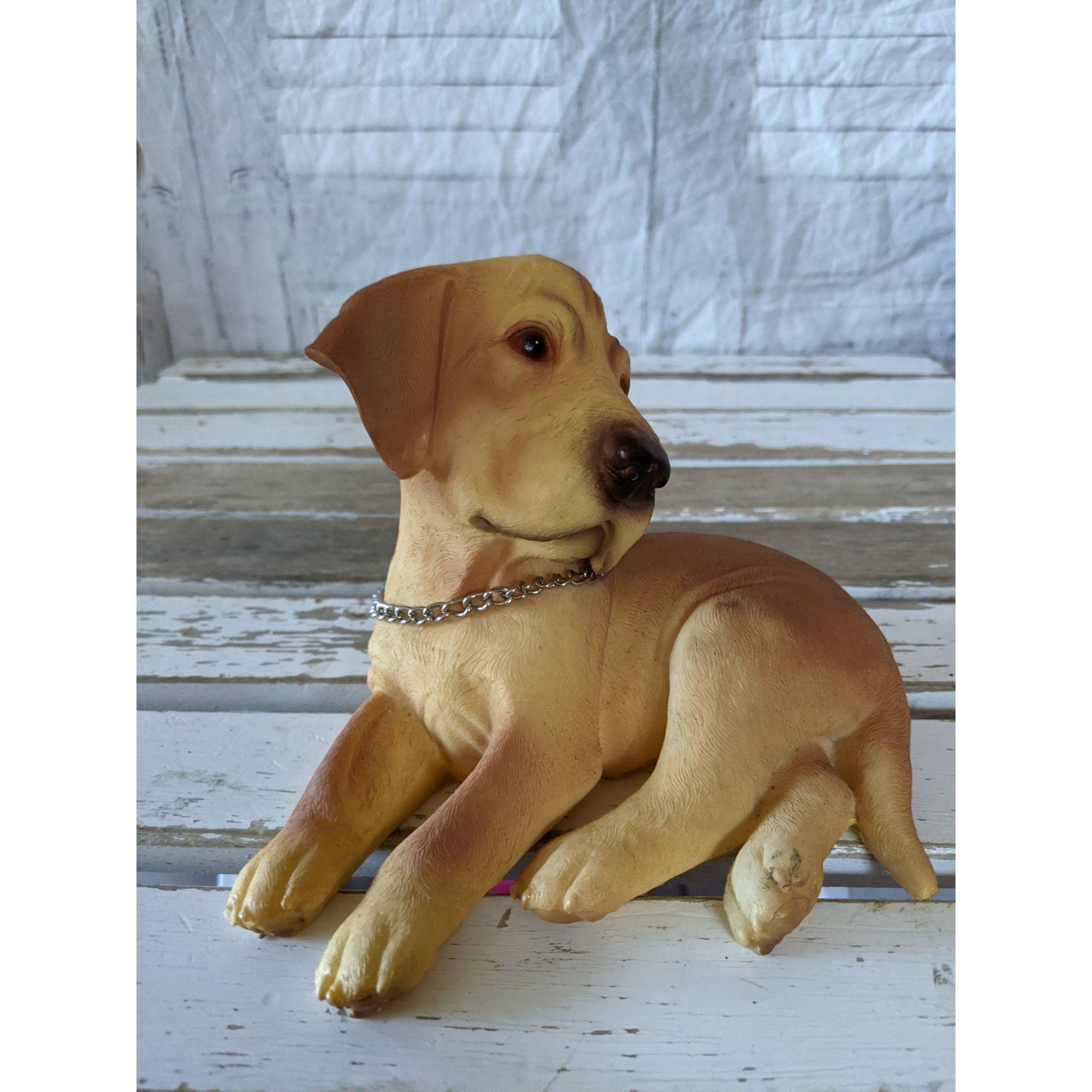 Yellow Lab Sitting Statue Decor Figurine | Etsy