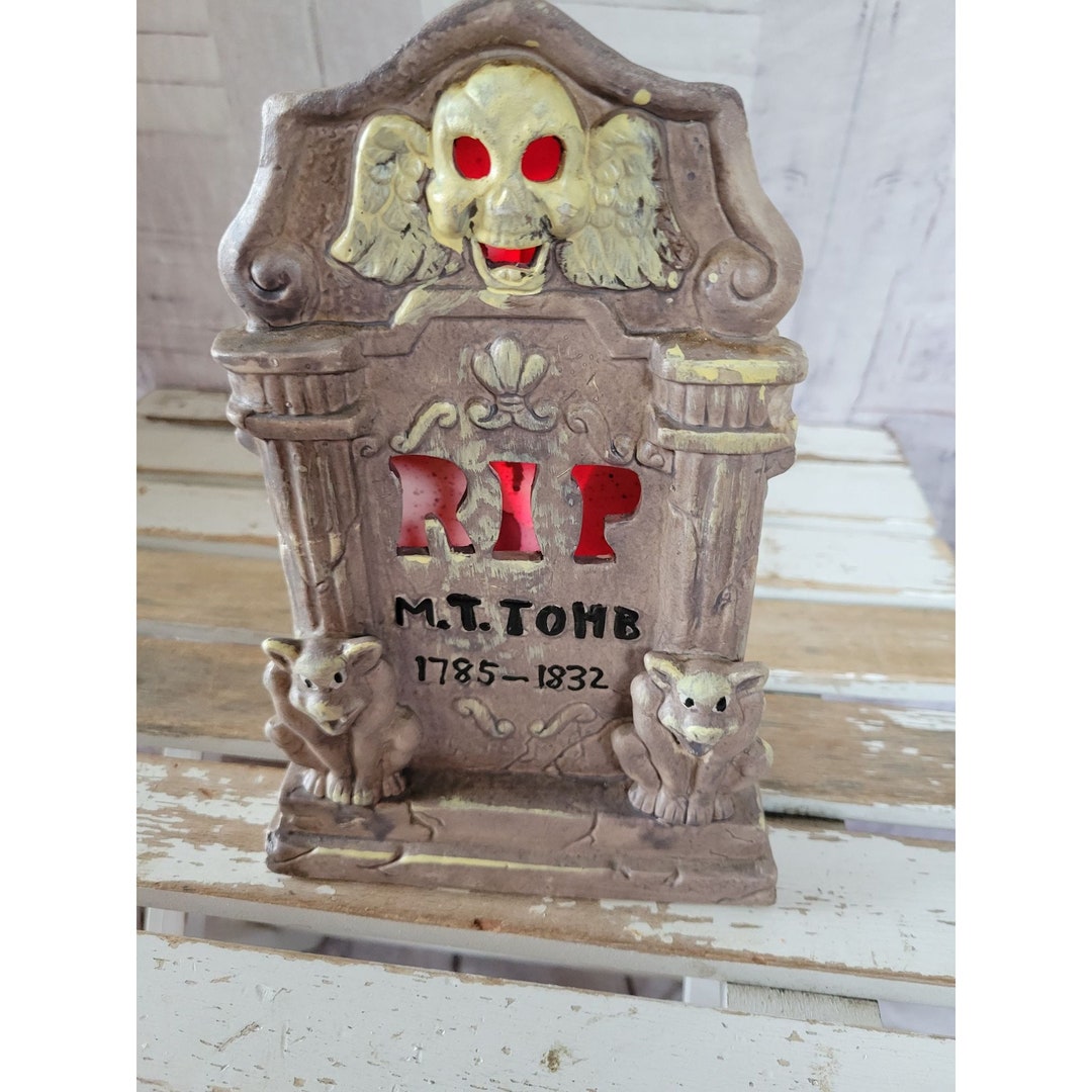 LED Light up Mini Tombstone Table Halloween Home Decor Gargoyle - Etsy