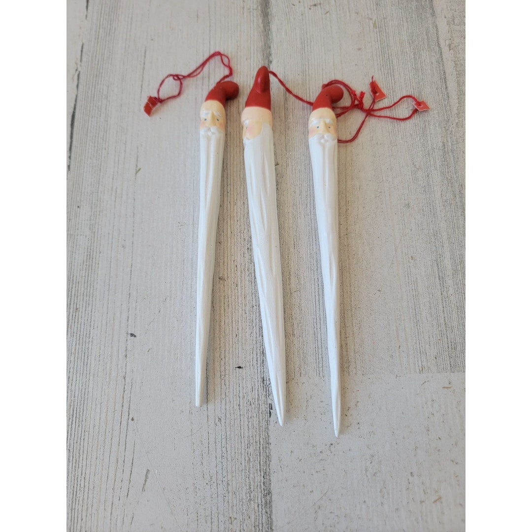 Rustic Twisted Santa Claus Face Sickle Long Ornament Xmas Set - Etsy