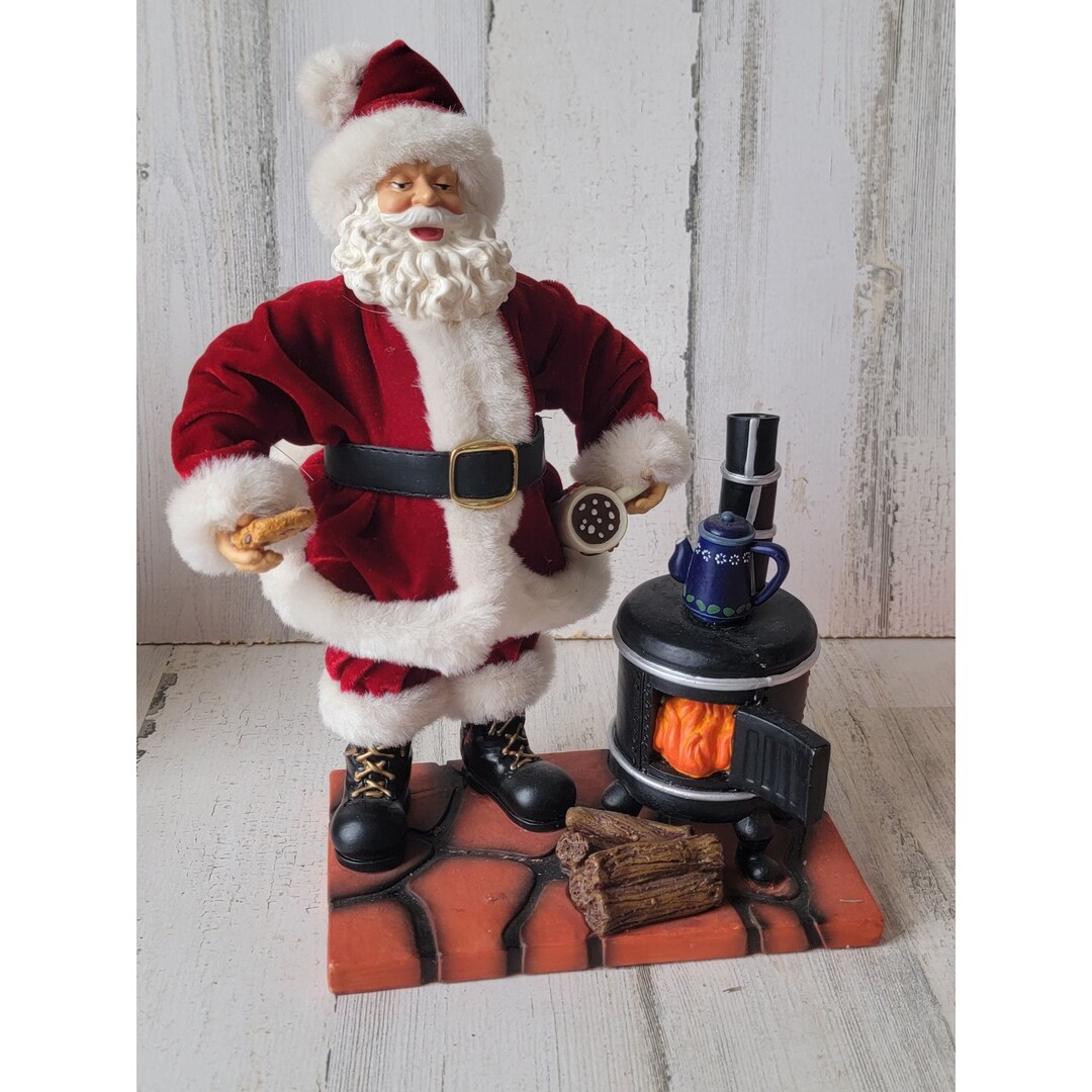 Santa Claus Furnace Hot Cocoa Chocolate Cookie Figurine Xmas - Etsy